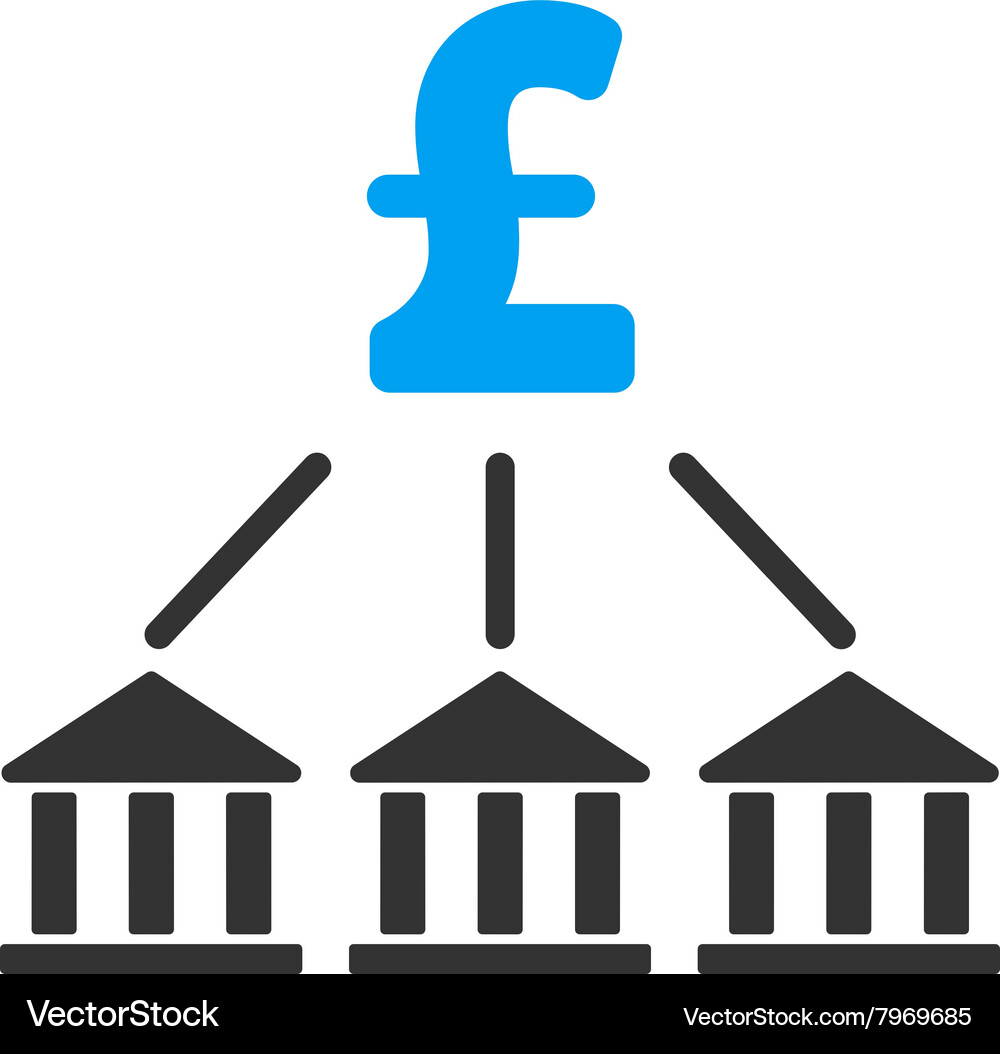 Pound Bank Association Flat Icon Symbol Royalty Free Vector