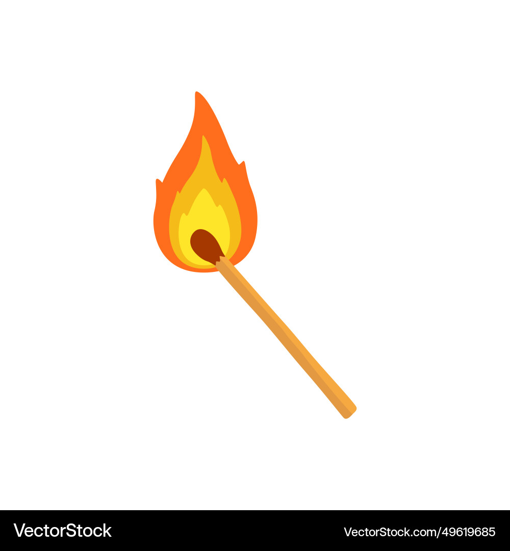 Retro of a match with fire Royalty Free Vector Image