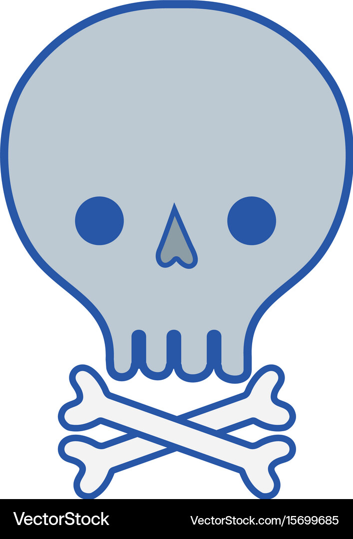 Skull with bones to danger and warning symbol Vector Image