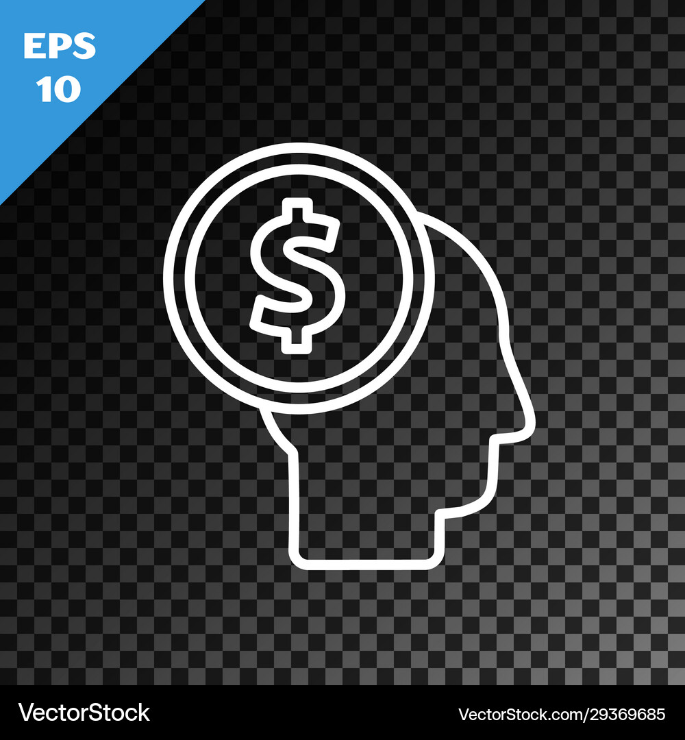 White line business man planning mind icon Vector Image
