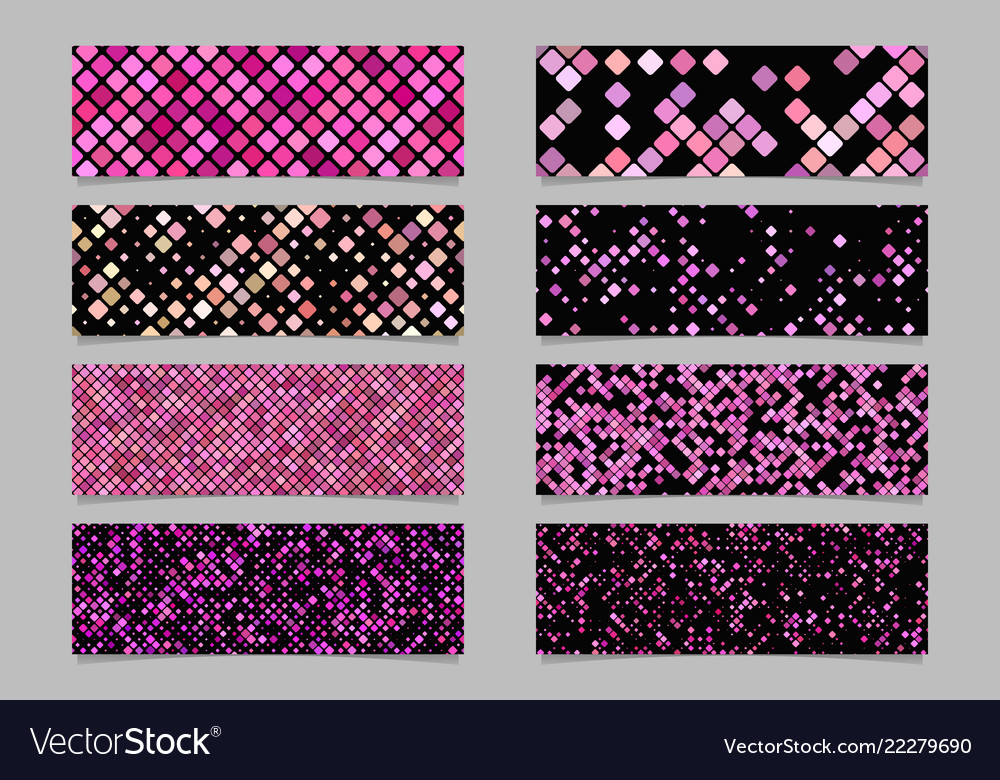 Abstract diagonal rounded square pattern banner Vector Image