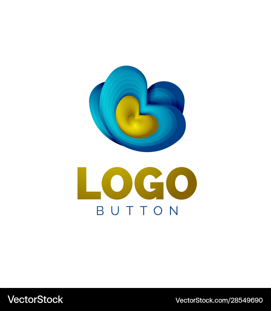 Abstract round shape logo template minimal Vector Image