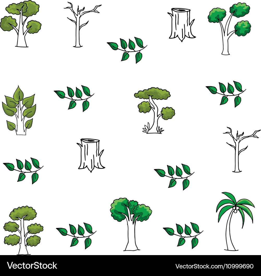 Art of tree doodles Royalty Free Vector Image - VectorStock