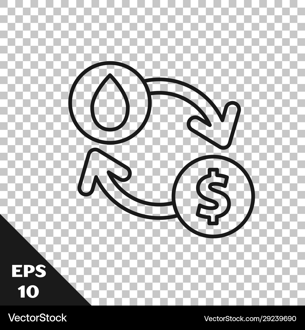 Black line oil exchange water transfer convert Vector Image