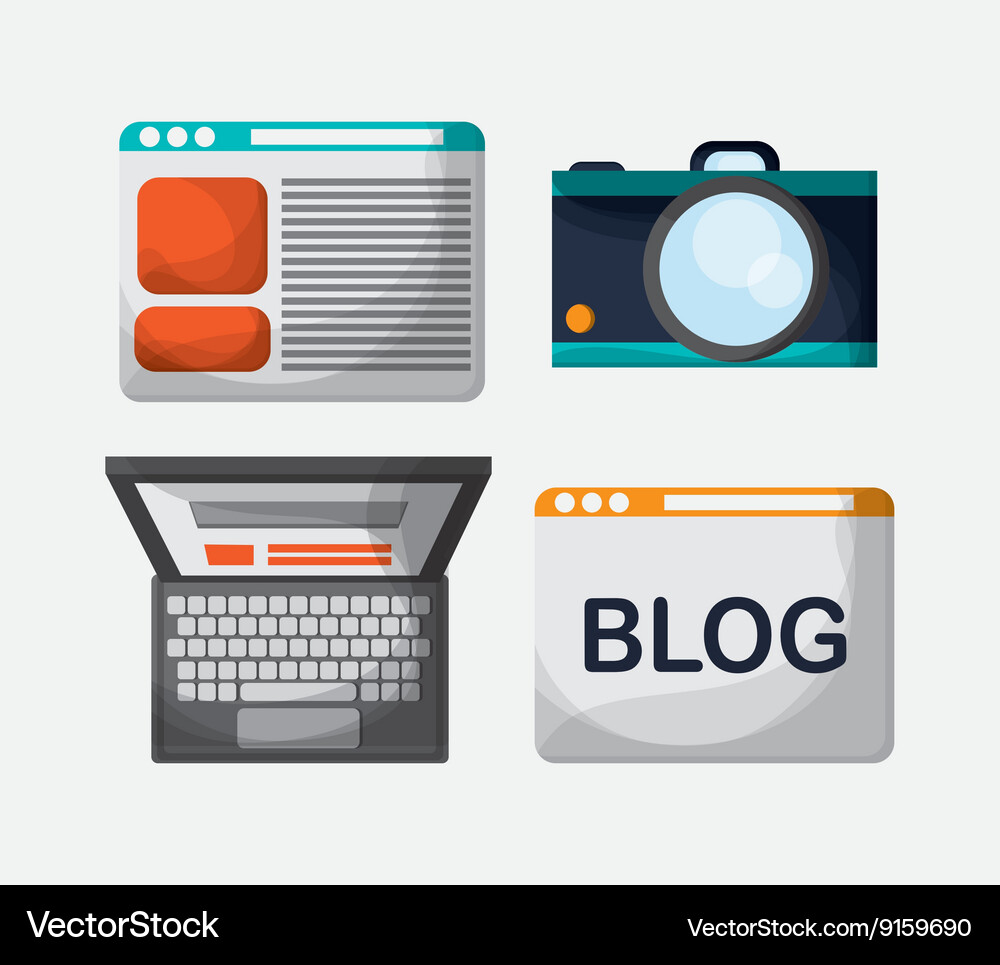 Blogging design media icon colorful Royalty Free Vector