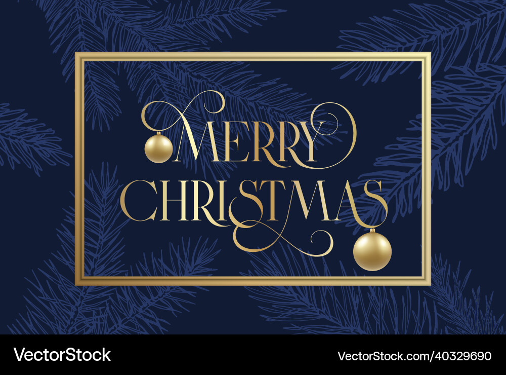 Christmas greetings card layout with hand drawn Vector Image
