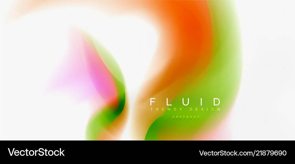 Color flowing wave trendy liquid design template Vector Image
