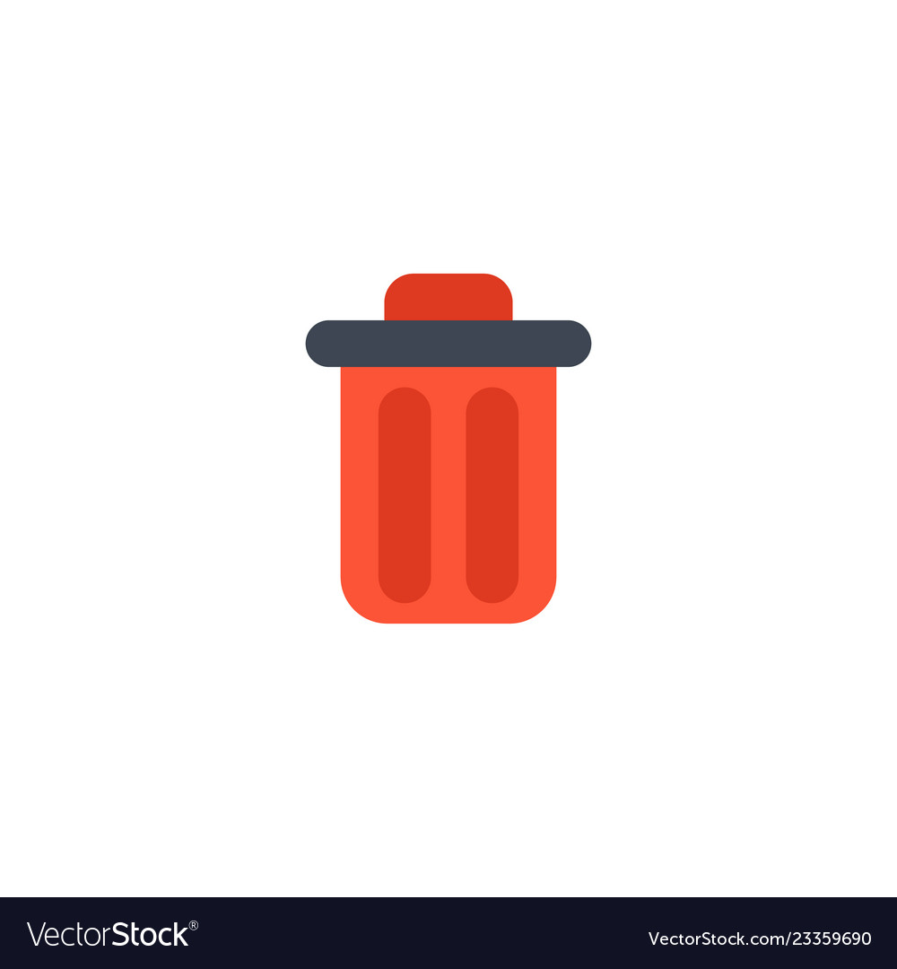 Delete icon flat element Royalty Free Vector Image