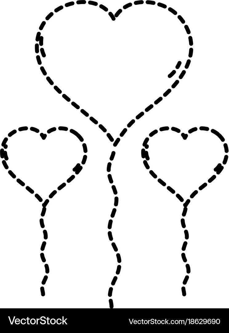 Dotted shape balloons to heart design Royalty Free Vector