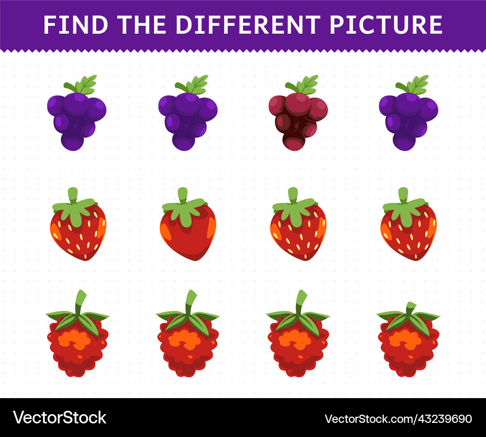 Education game for children find the different Vector Image