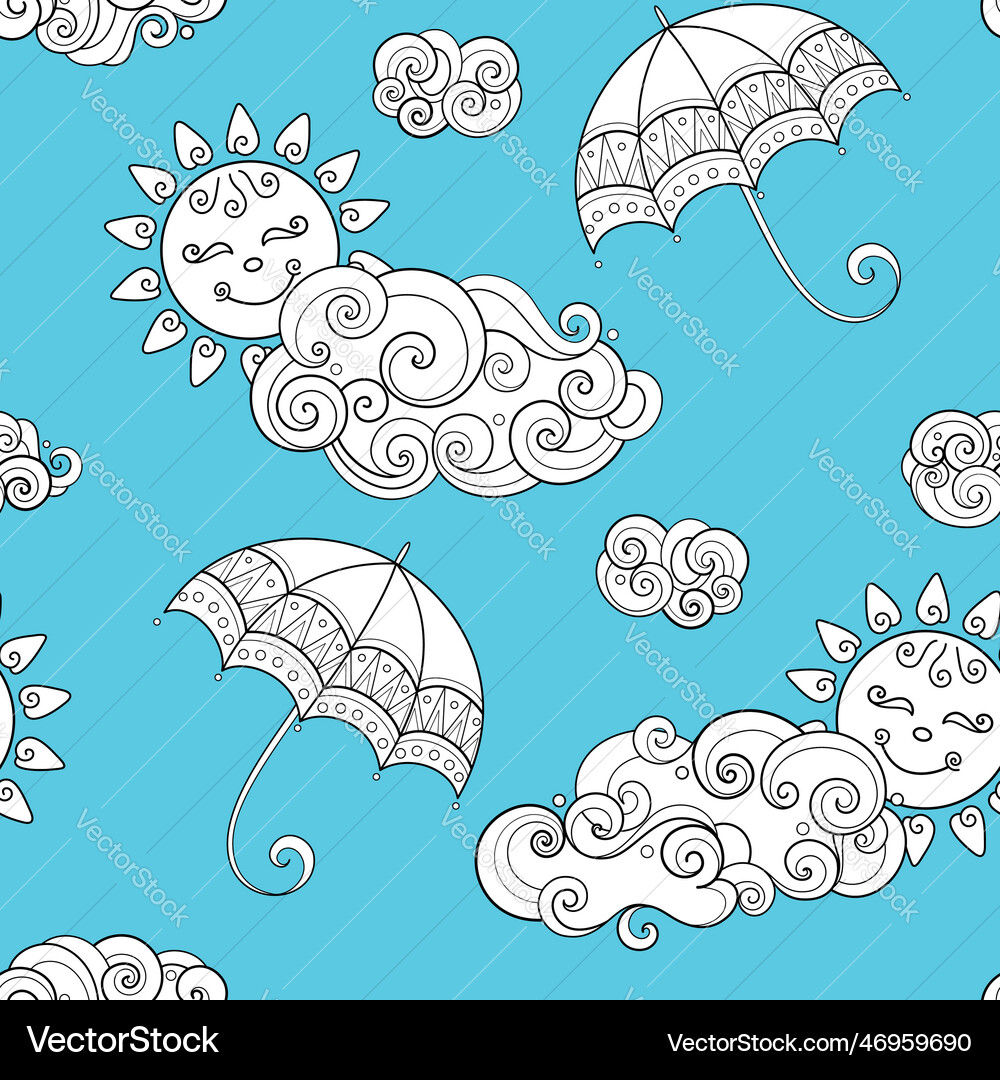 Fairytale weather forecast seamless pattern Vector Image