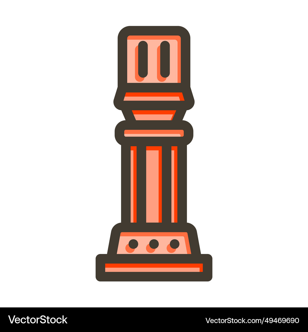 Fire fighting pumps thick line filled colors icon Vector Image