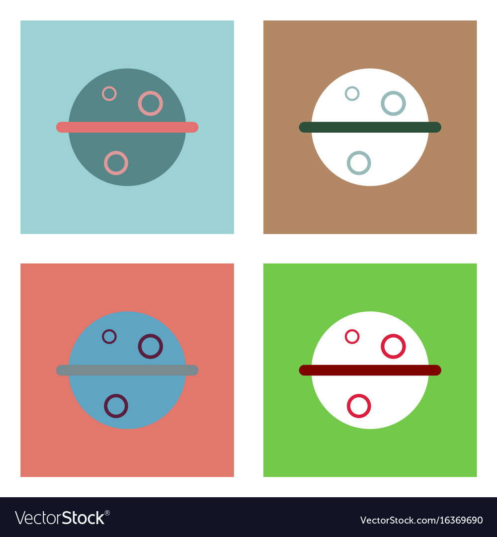 Flat icon design collection space planet Vector Image
