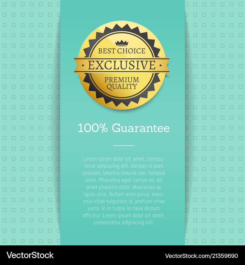 Guarantee best choice exclusive premium quality Vector Image