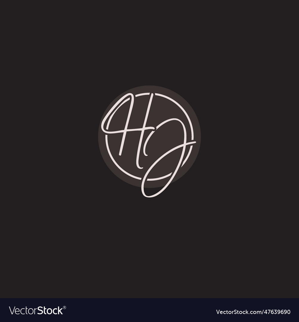 Initials hj logo monogram with simple circle line Vector Image