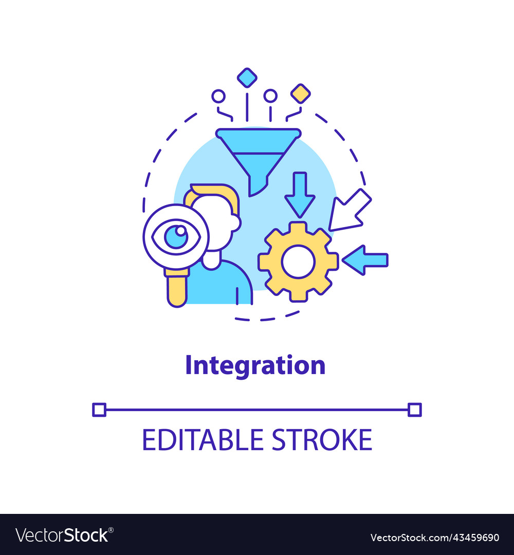Integration concept icon Royalty Free Vector Image
