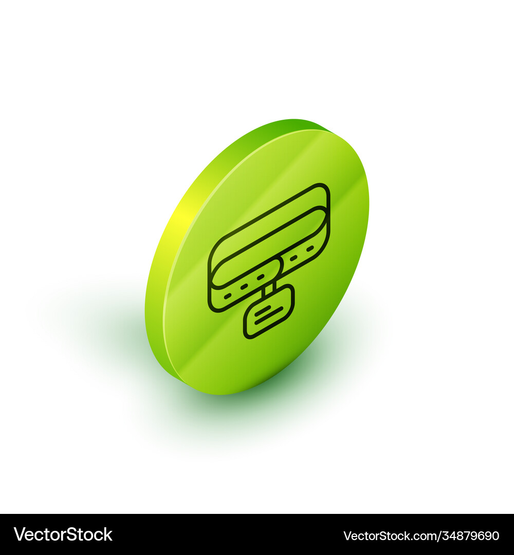 Isometric line collar with name tag icon isolated Vector Image