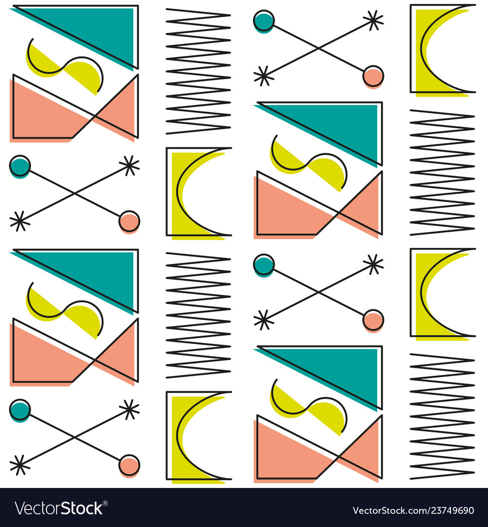Original geometric trendy vintage pop-art pattern Vector Image
