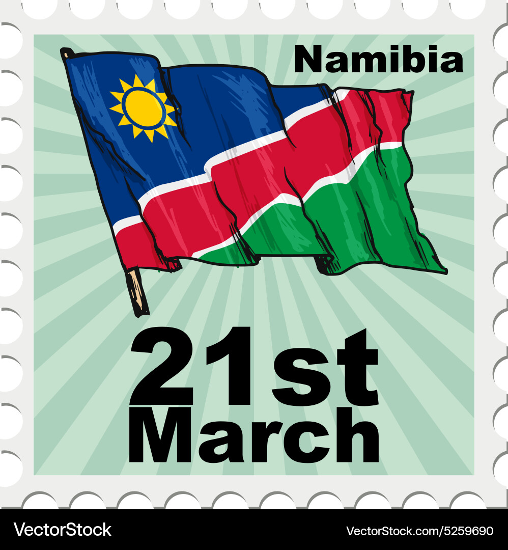 Post stamp of national day namibia Royalty Free Vector Image