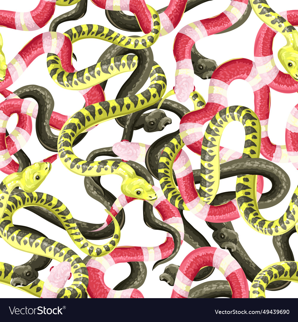 Seamless pattern with snakes Royalty Free Vector Image