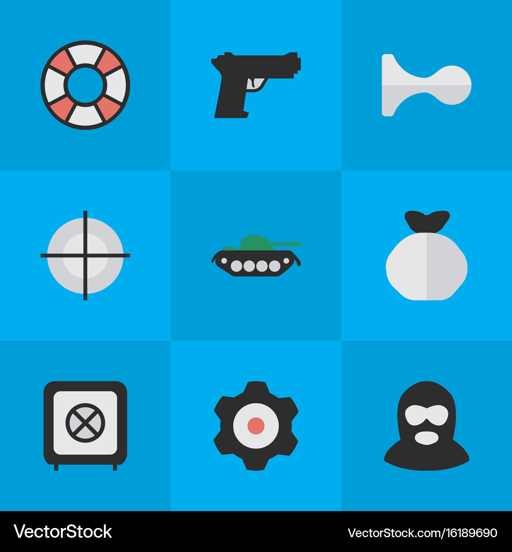 Set of simple offense icons Royalty Free Vector Image