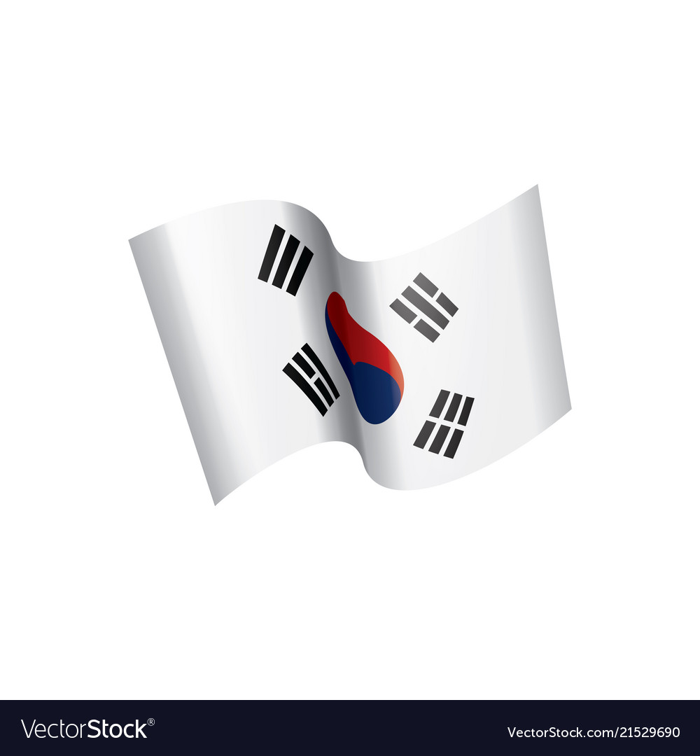 South Korean Flag On A White Royalty Free Vector Image