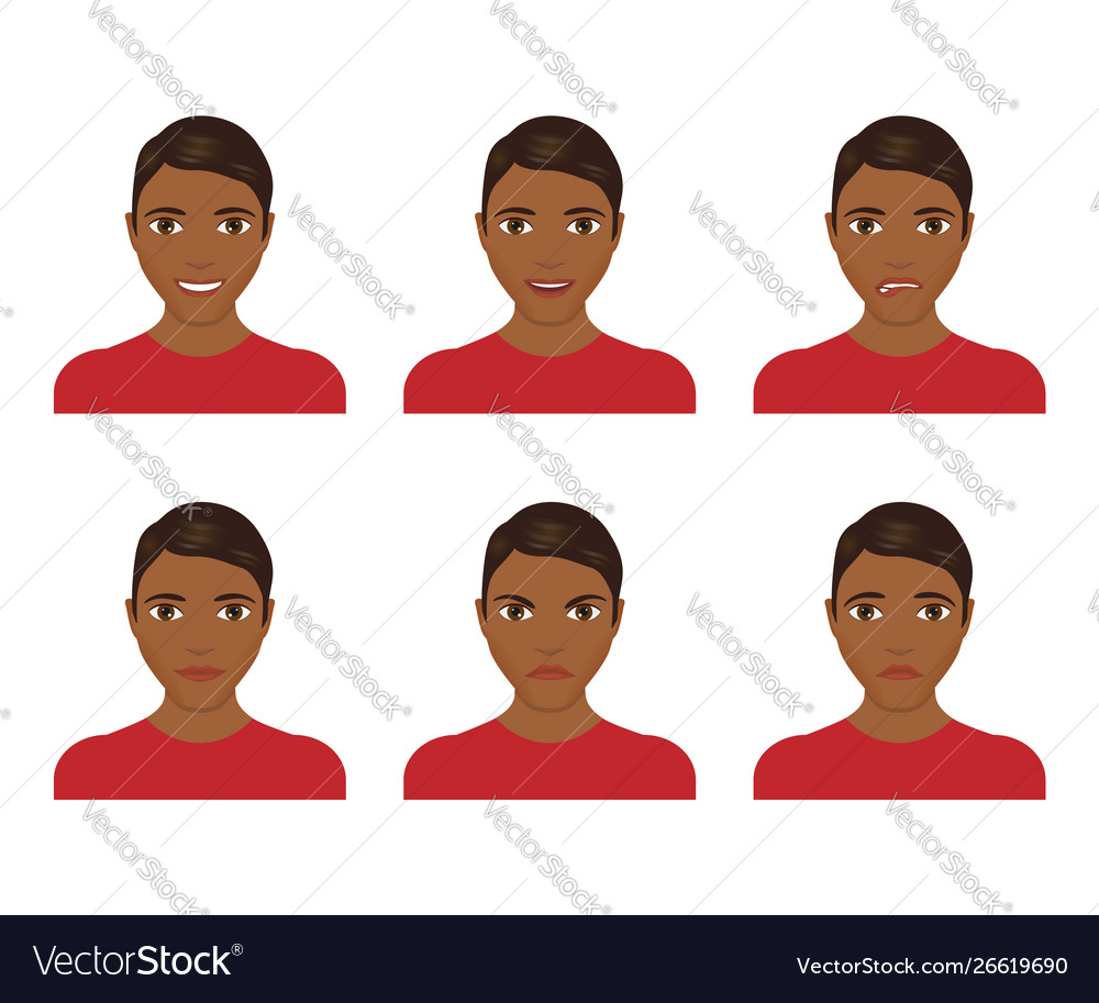Young man face expressions composite Royalty Free Vector