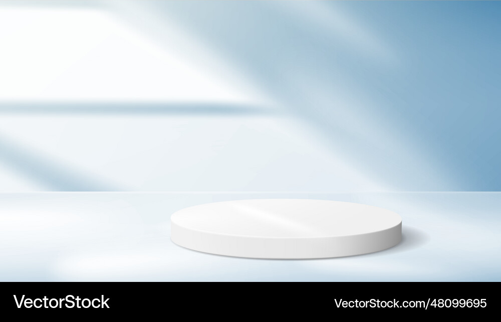 Abstract blue background with white pedestal for Vector Image