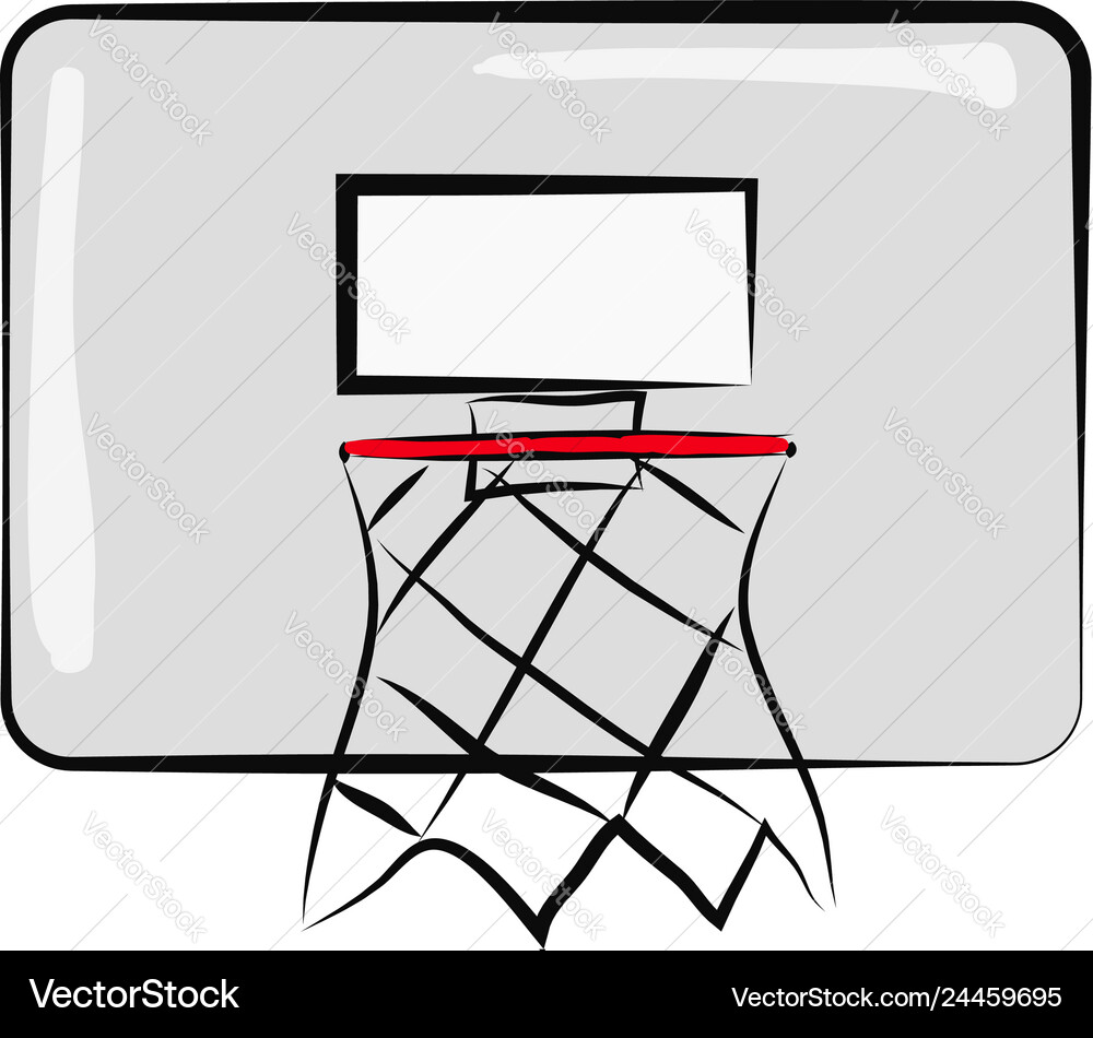Basketball board with net color on white Vector Image