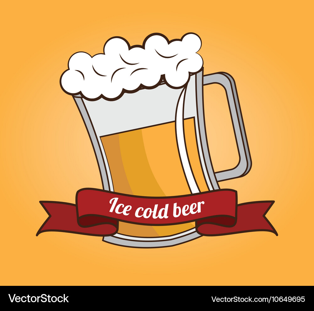 Cartoon ice cool beer design design Royalty Free Vector