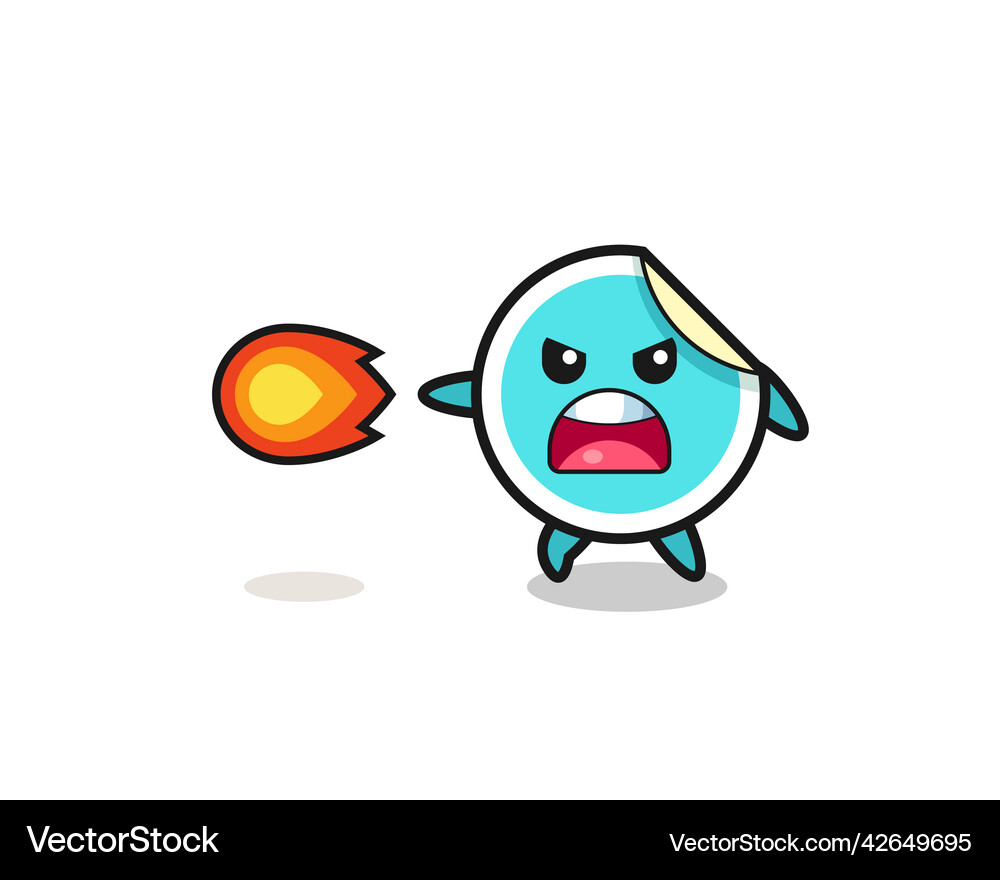 Cute sticker mascot is shooting fire power Vector Image
