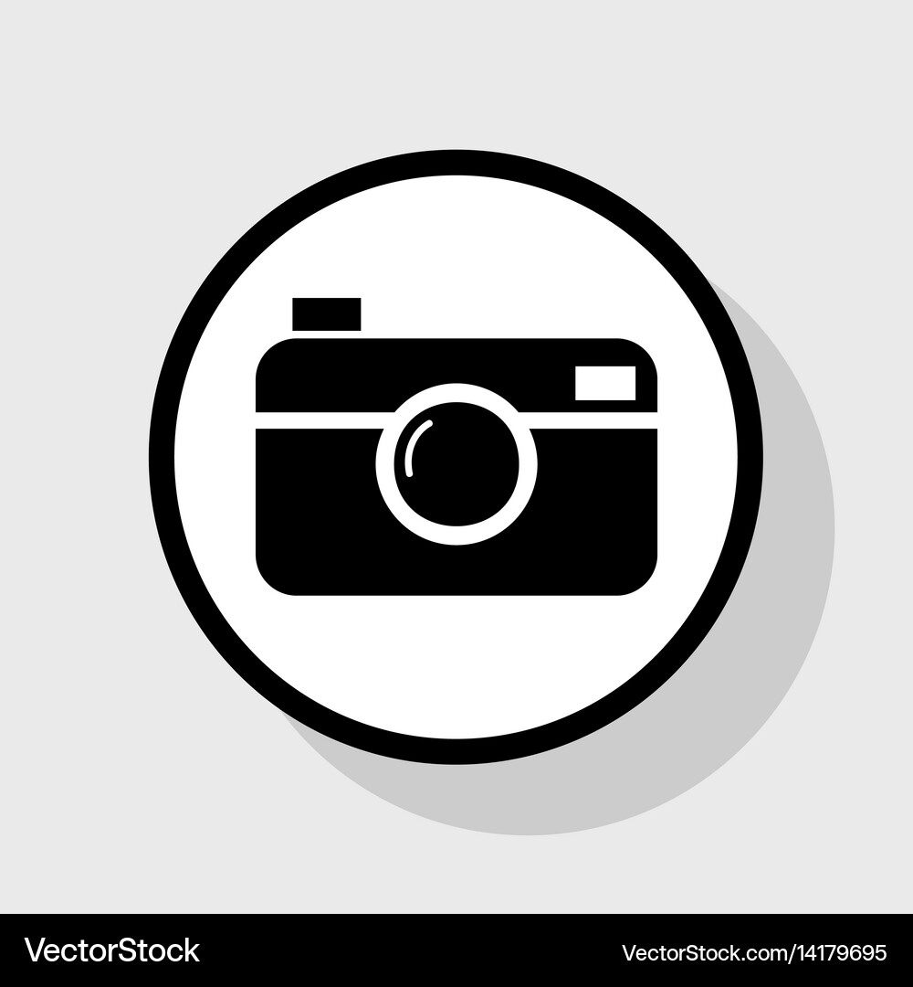 Digital photo camera sign flat black icon Vector Image