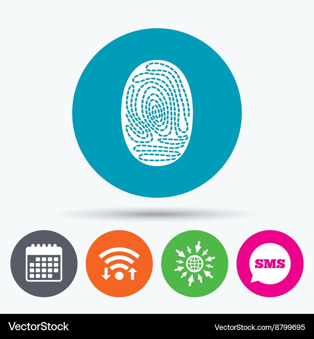 Fingerprint sign icon identification symbol Vector Image