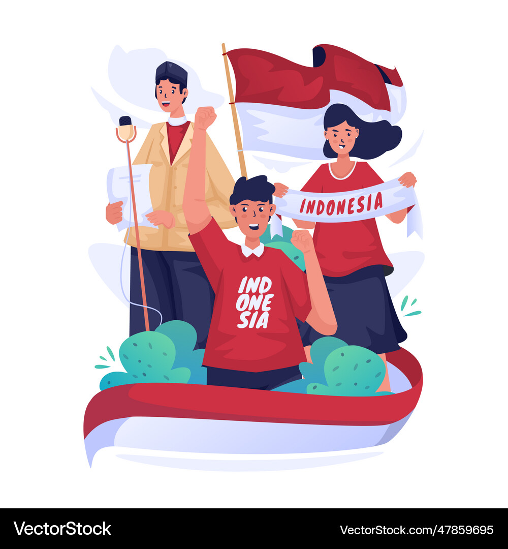 Happy indonesian independence day Royalty Free Vector Image