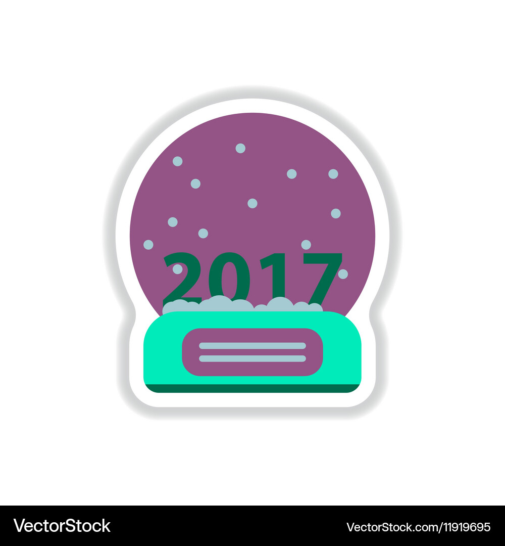 In paper sticker style merry Royalty Free Vector Image
