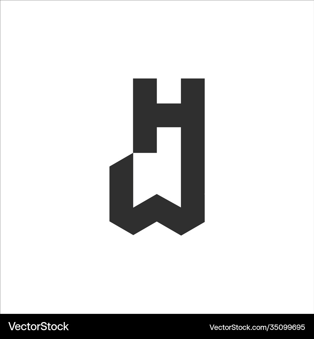 Initial letter wh logo or hw logo design Vector Image