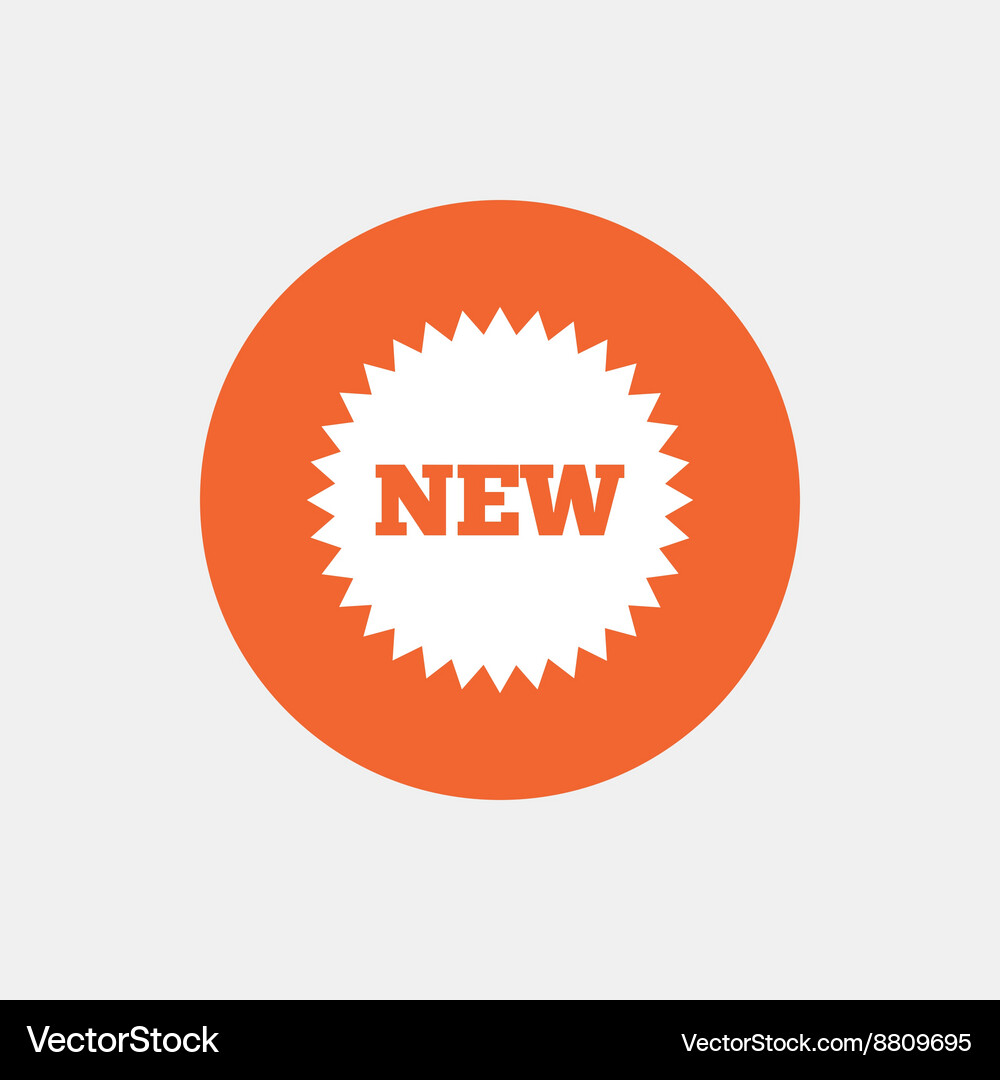 New sign icon arrival star symbol Royalty Free Vector Image