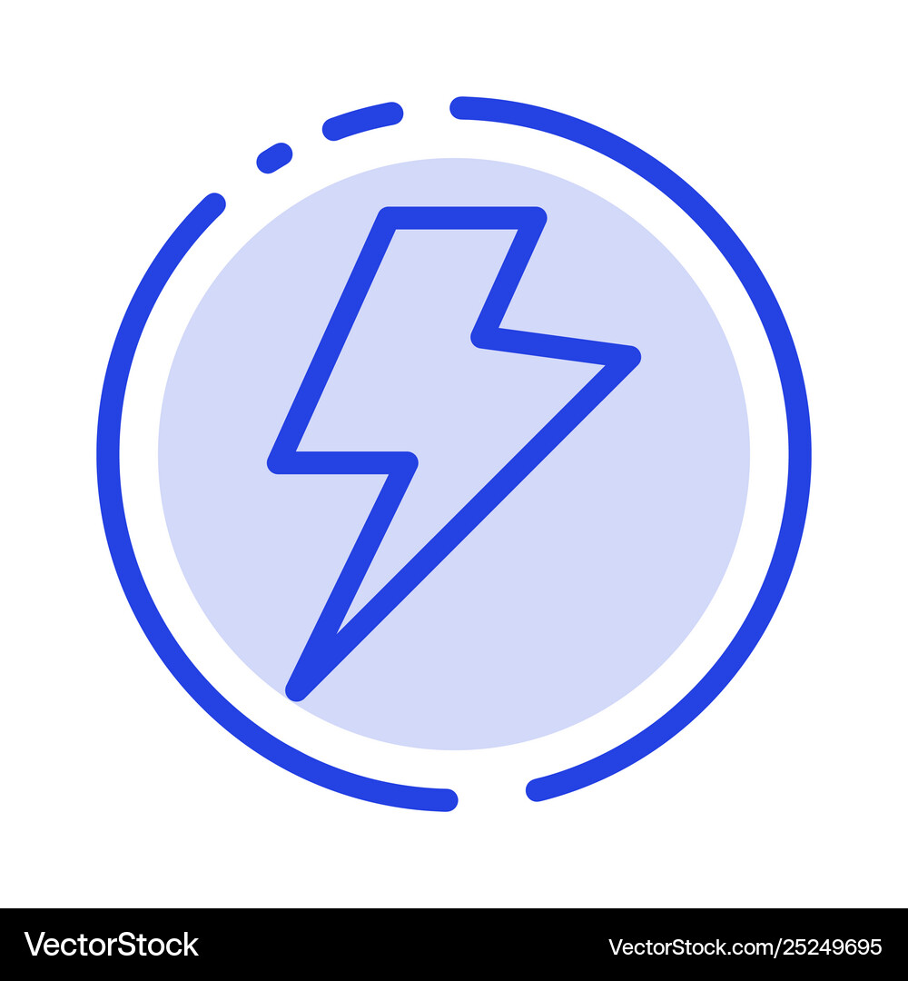 Power charge electric blue dotted line icon Vector Image