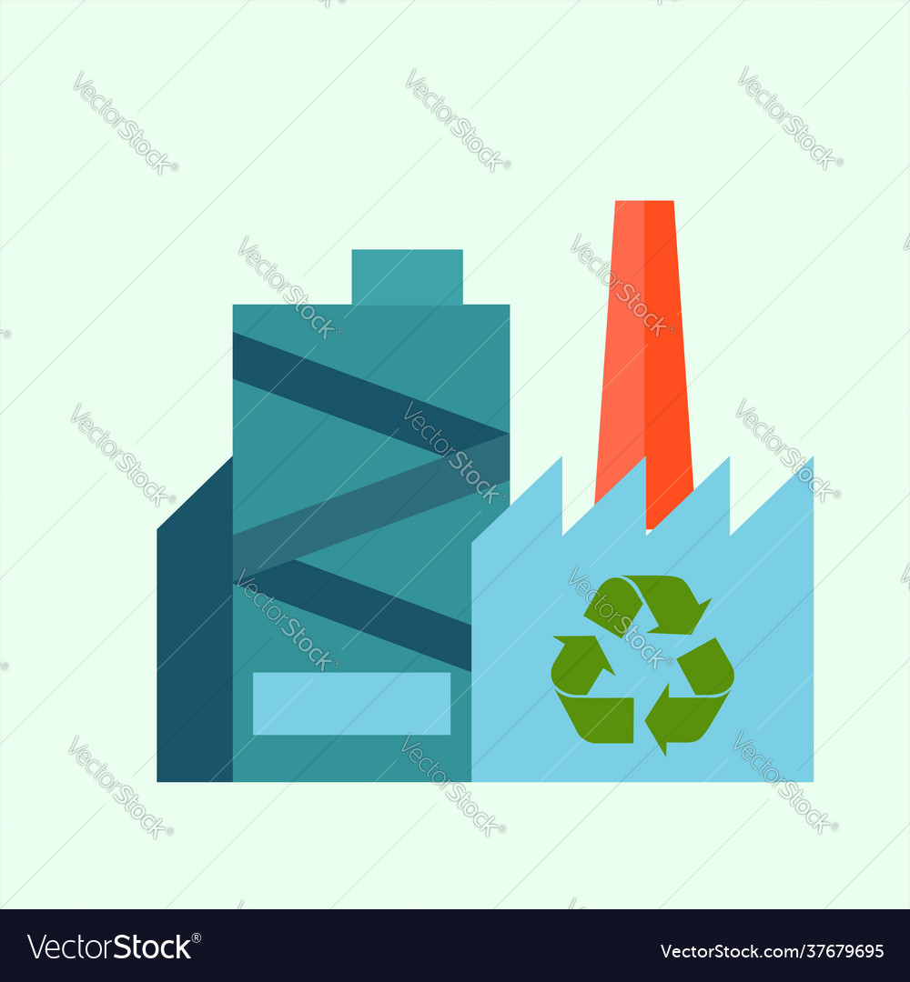 Recycling icon with waste Royalty Free Vector Image