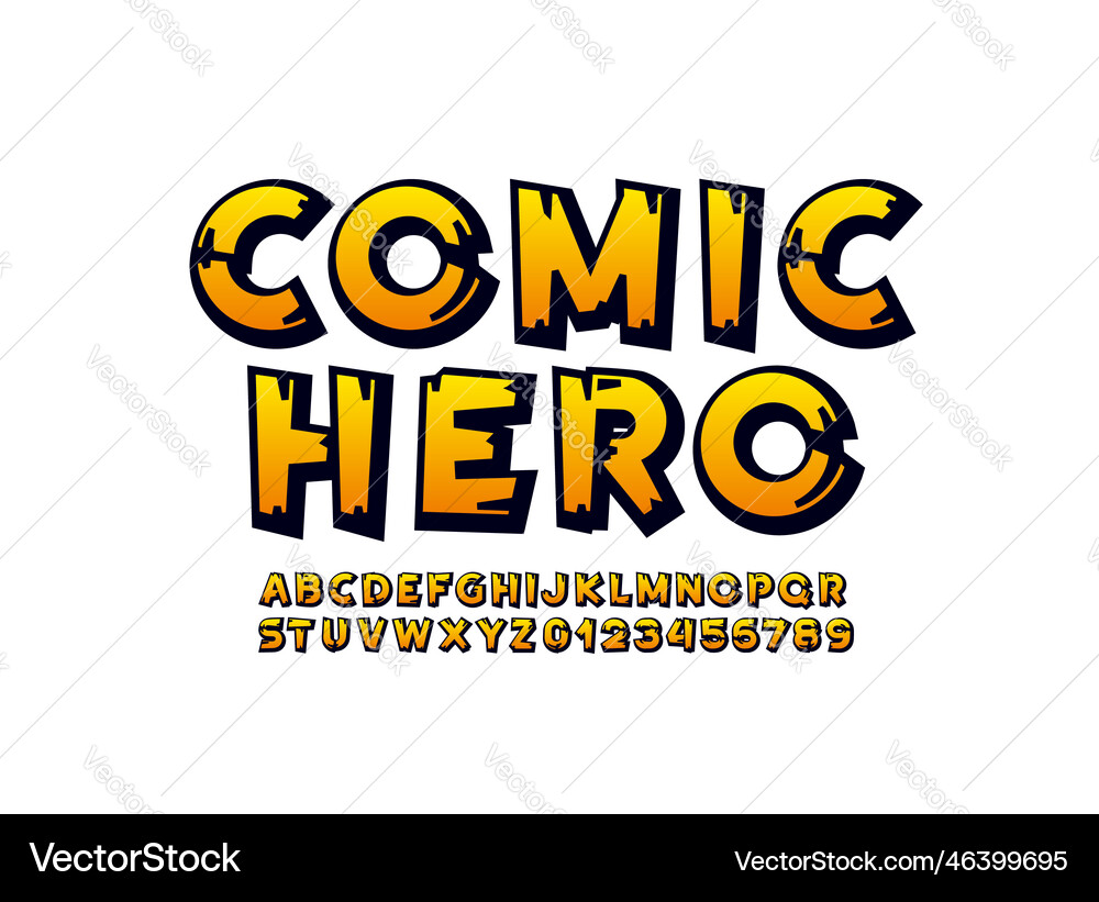 Rough font alphabet drawn brush stroke letters Vector Image