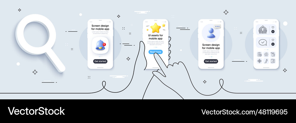 Signature phone communication and group line Vector Image