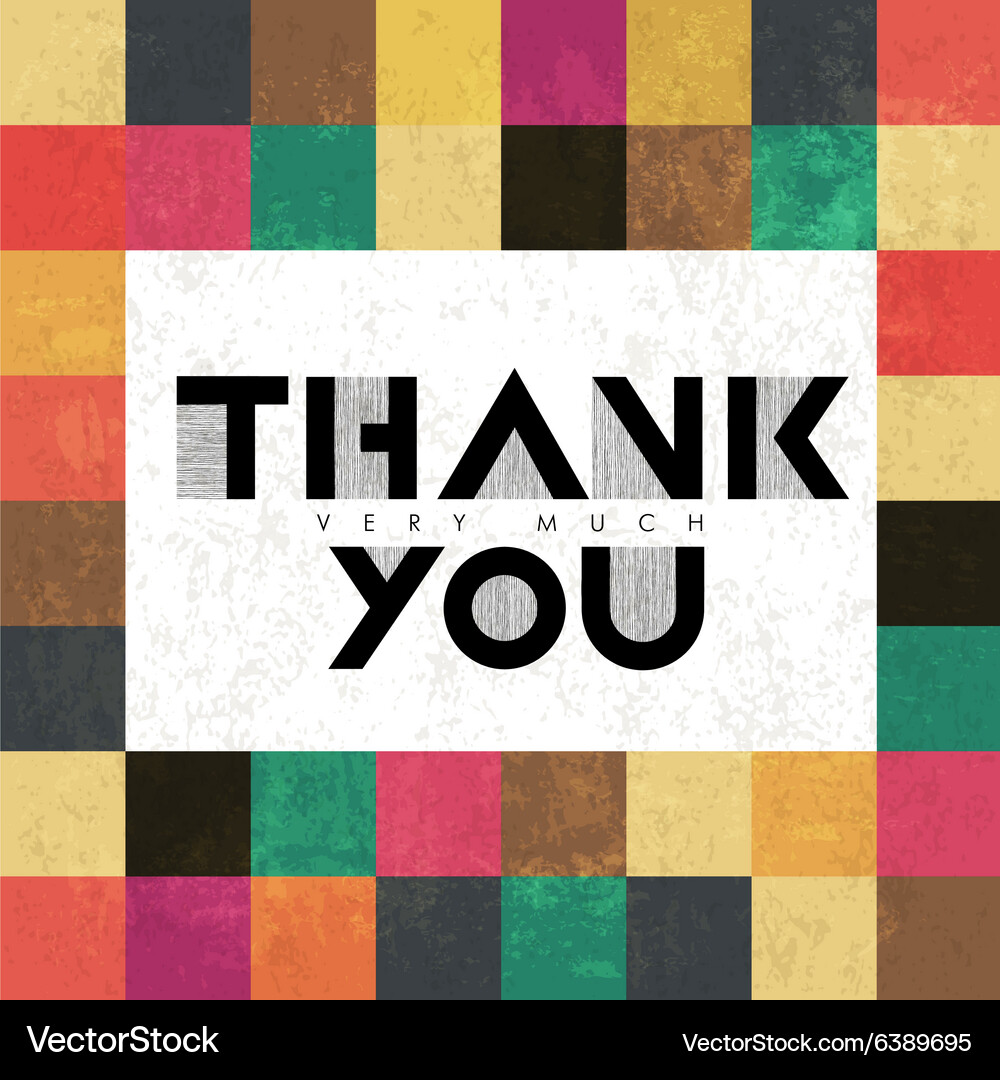 Thank you colorful Royalty Free Vector Image - VectorStock