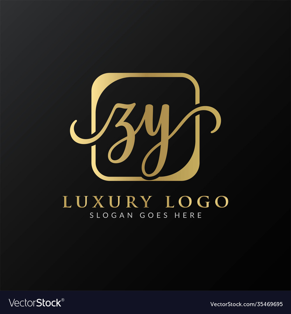 Zy logo design template initial luxury letter Vector Image