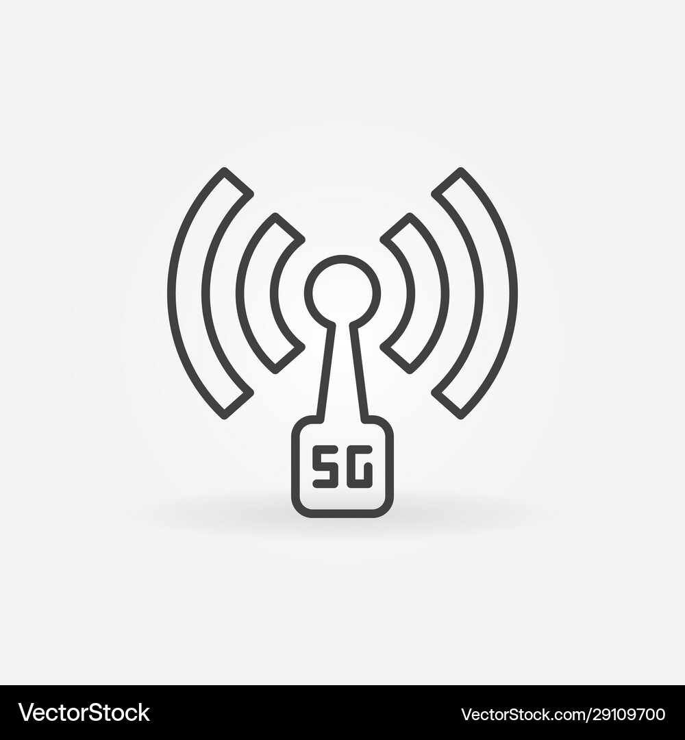5g antenna concept outline icon Royalty Free Vector Image
