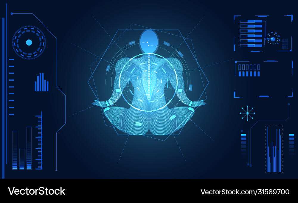 Abstract technology ui futuristic concept human Vector Image