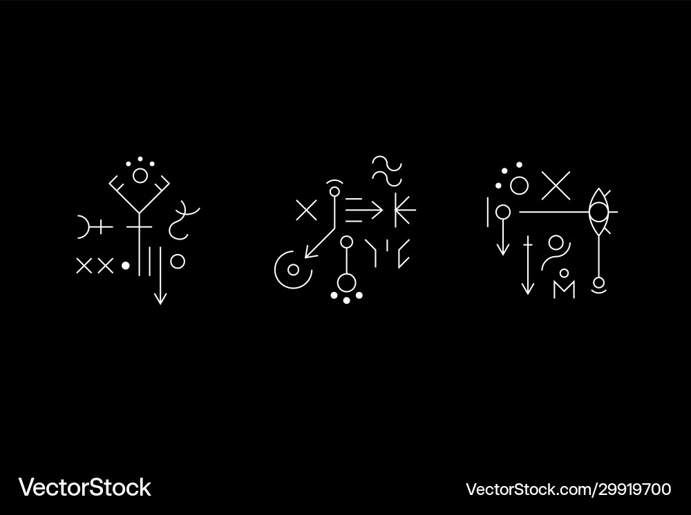 Ancient secret geometry symbol set with circles Vector Image