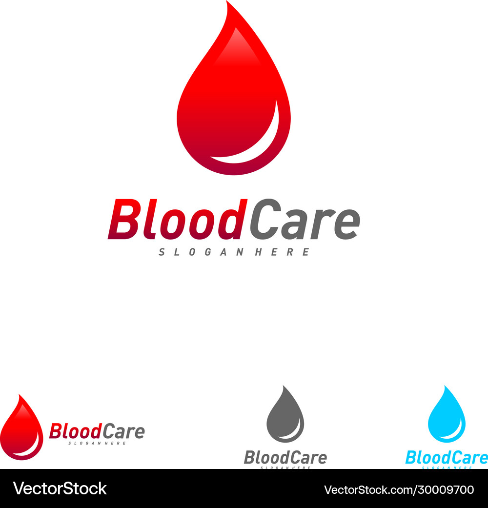 Blood donation logo template droplet Royalty Free Vector