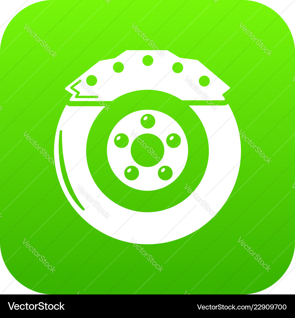 Brake shoe icon green Royalty Free Vector Image