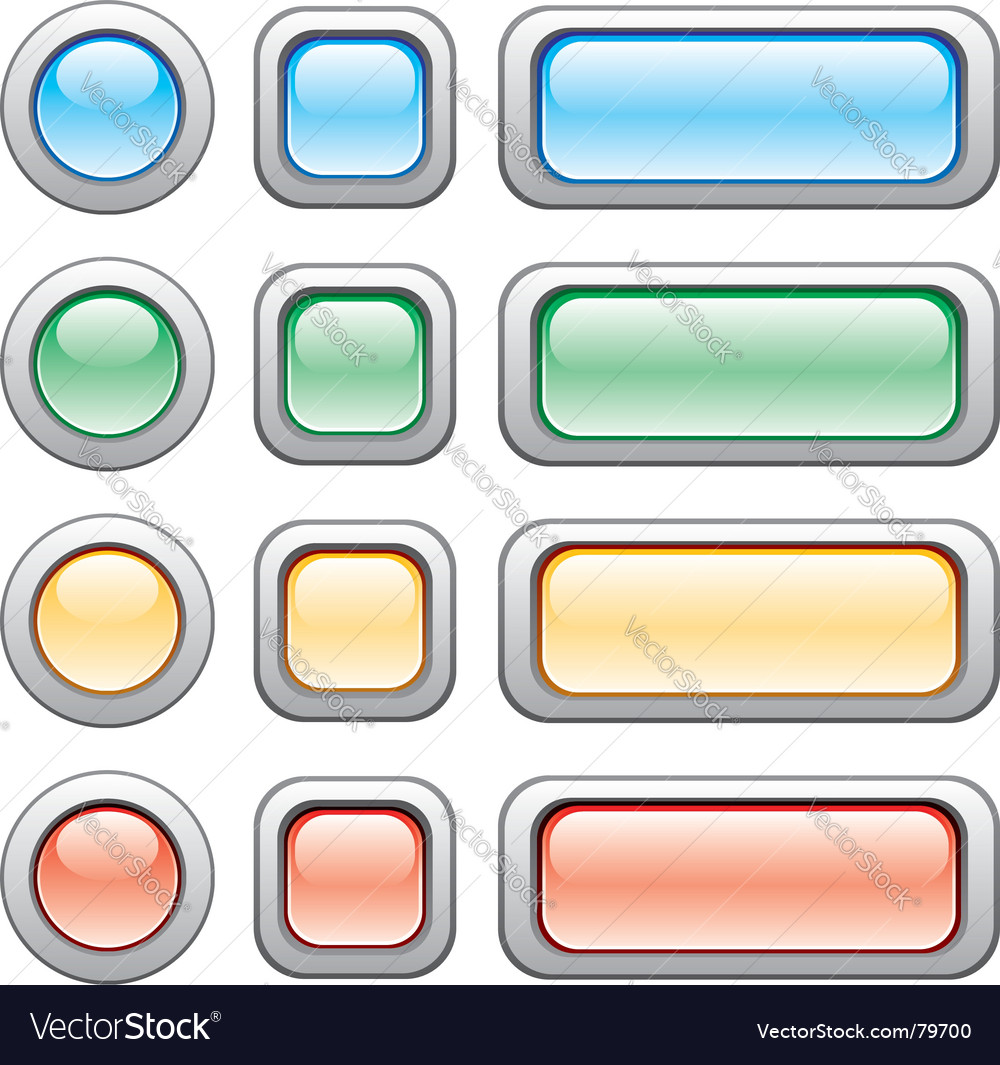 Buttons set Royalty Free Vector Image - VectorStock