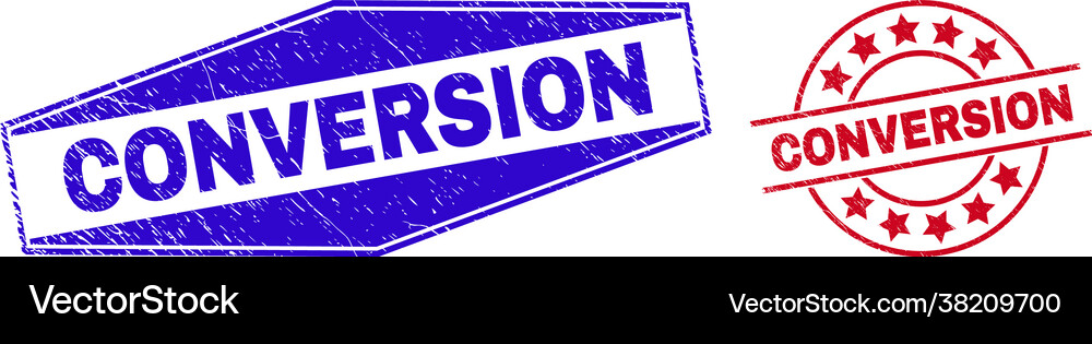 Conversion corroded watermarks in circle and Vector Image